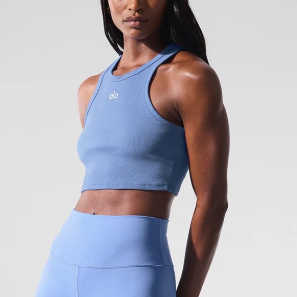ALO Yoga | Tops | Alo Yoga Aspire Tank Crystal Clear Bluewhite Small ...